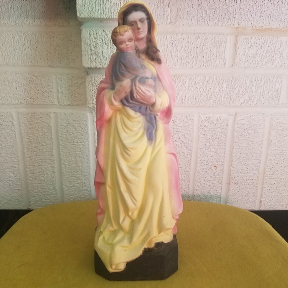 Hand Crafted | Holiday | Vintage Ceramic Handmade Mary Jesus Figure ...